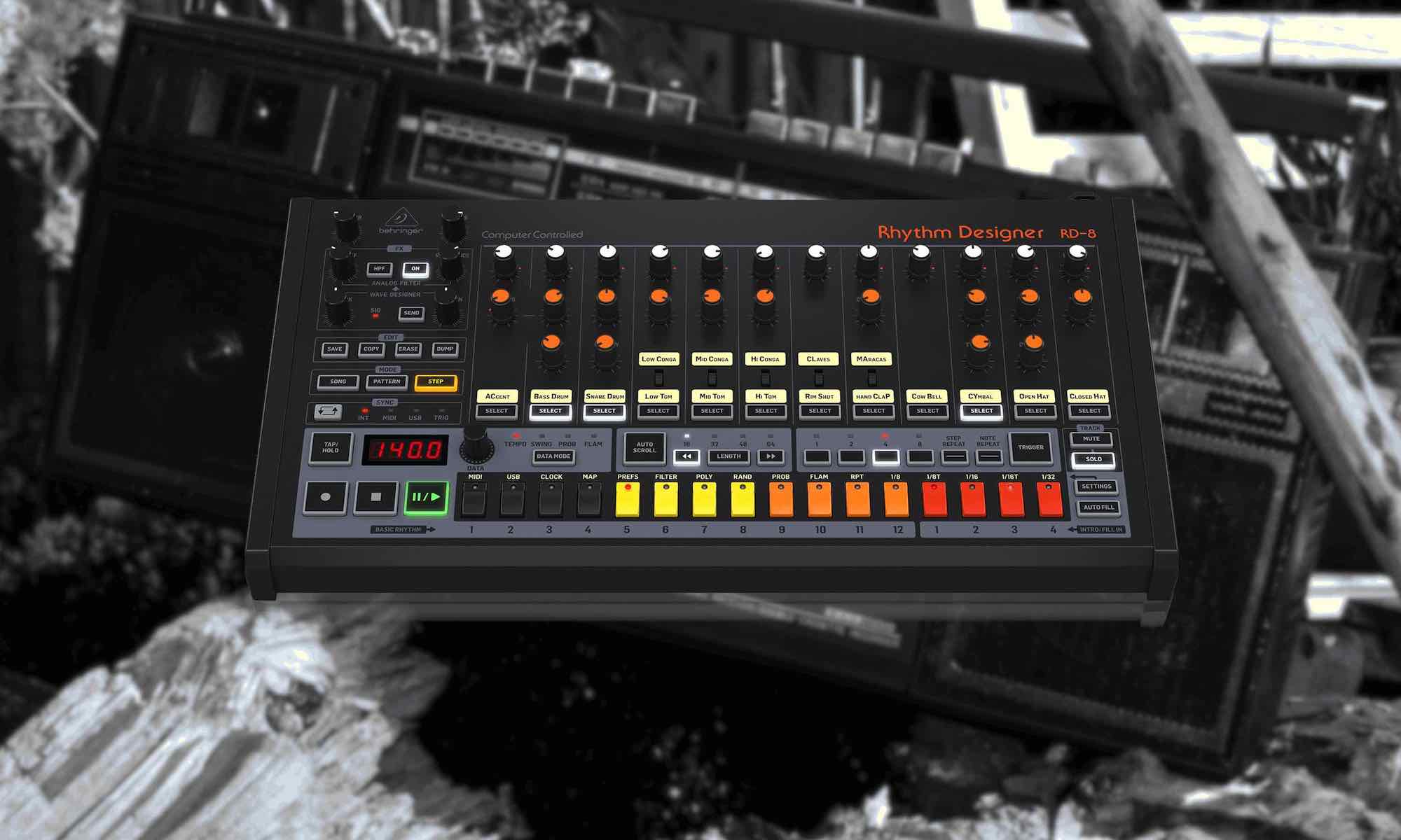 Behringer RD-8 mkII, drum machine autentica